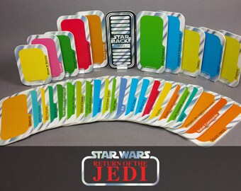 First 12 Vintage Star Wars Action Figure Display Card Backs Colored ...