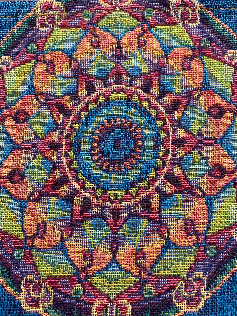 BOHO MANDALA TABLE Runner / Woven Tapestry Upholstery Fabric / | Etsy