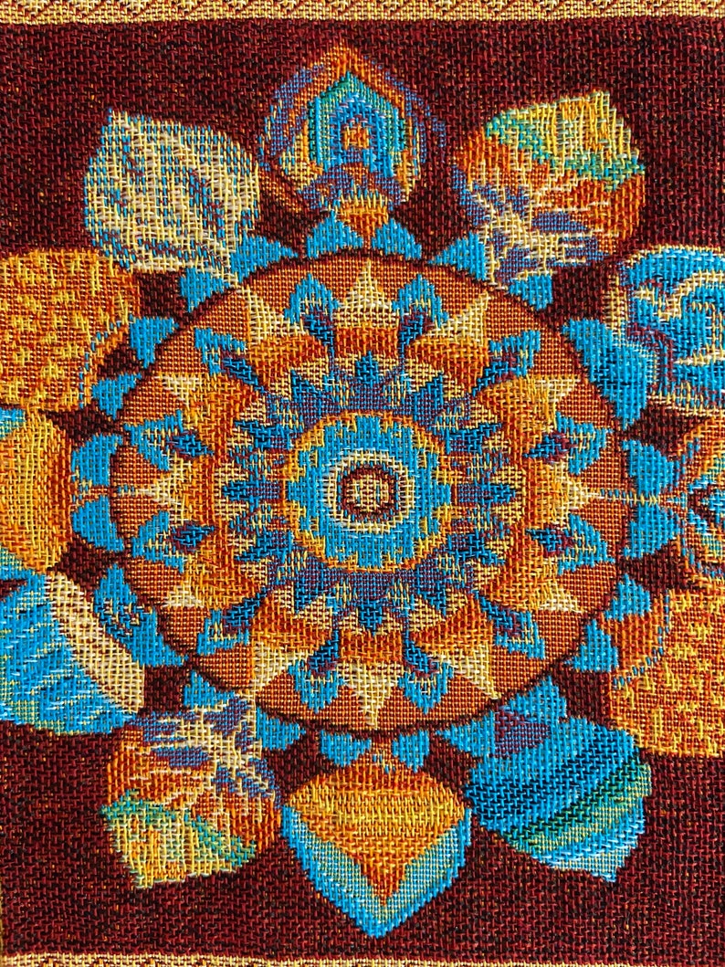 BOHO MANDALA TABLE Runner / Woven Tapestry Upholstery Fabric / | Etsy