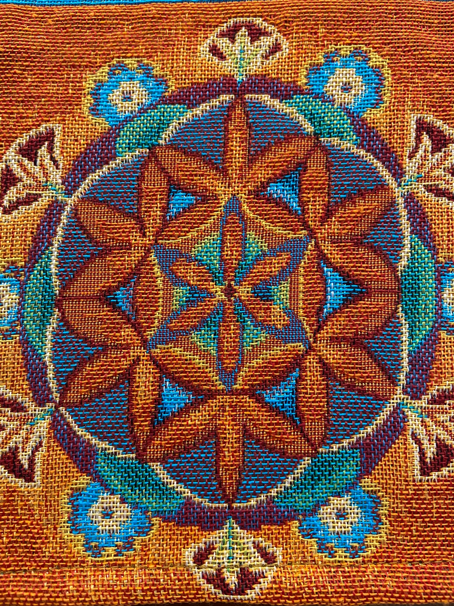 BOHO MANDALA TABLE Runner / Woven Tapestry Upholstery Fabric / | Etsy