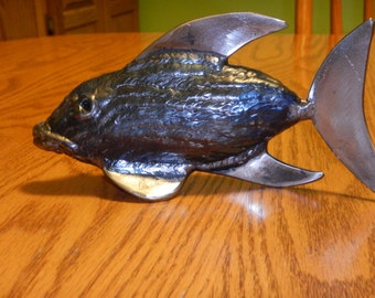 Metal fish sculpture | Etsy
