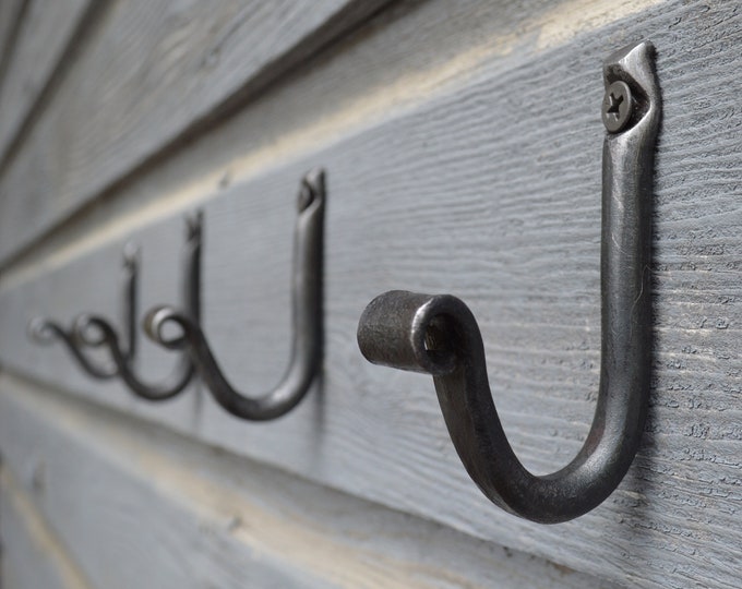 Wrought Iron Wall Hooks Blacksmith Made Housewarming Gift - Etsy
