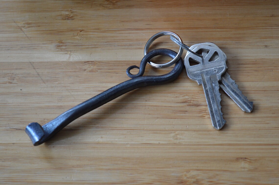Bottle Opener Key Chain Blacksmith Made Hand Forged - Etsy