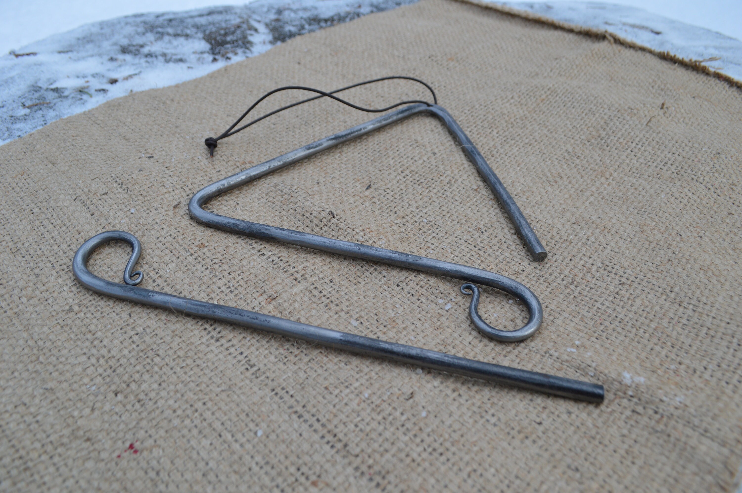 Wrought Iron Dinner Triangle Blacksmith Made Housewarming - Etsy