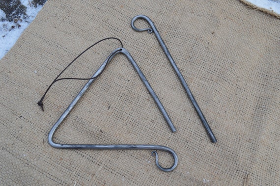 Wrought Iron Dinner Triangle Blacksmith Made Housewarming - Etsy