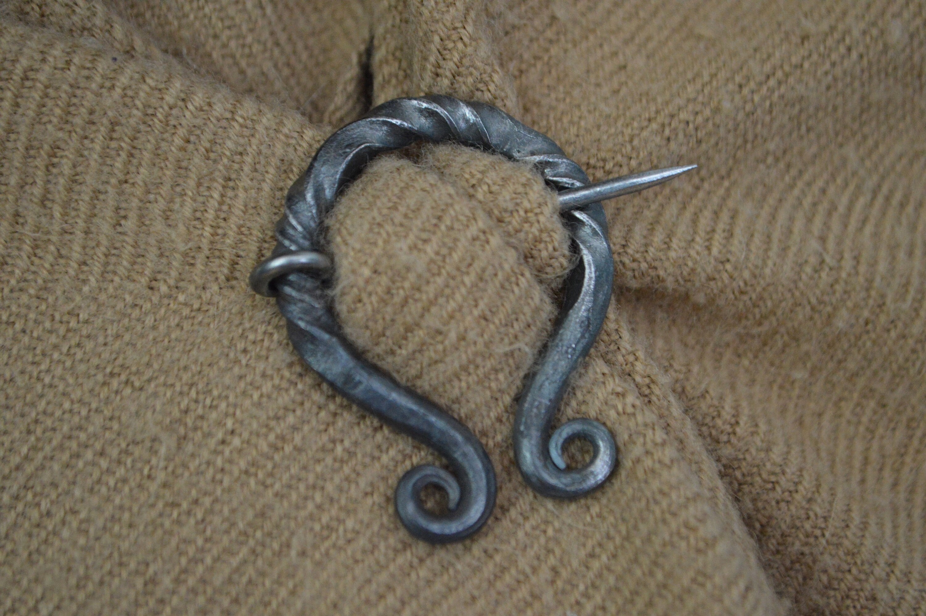 Viking Cloak Pin Blacksmith Made Iron Cloak Pin Hand | Etsy