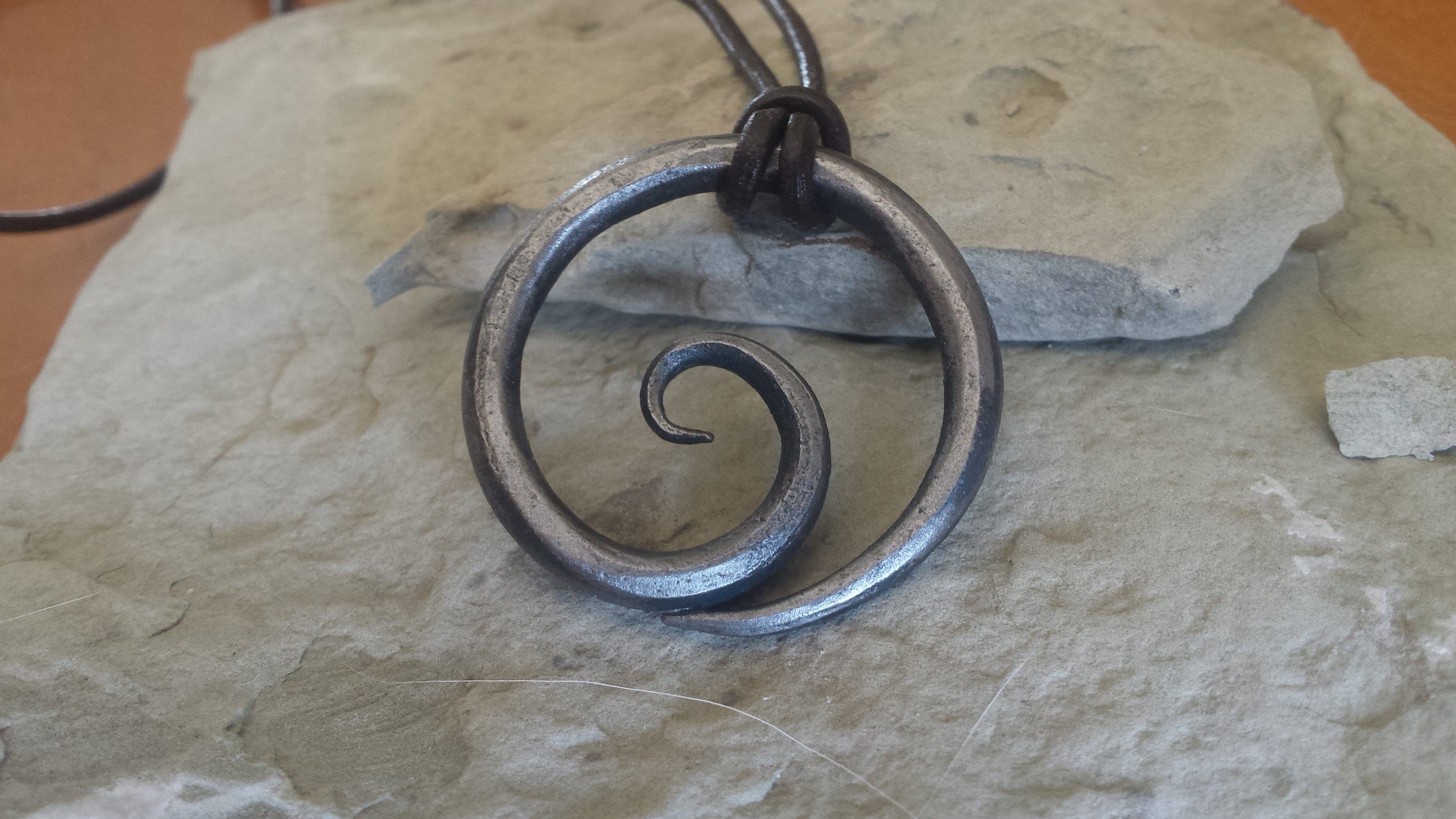 Forged Spiral Pendant Birthday Gift for Her Blacksmith Made | Etsy