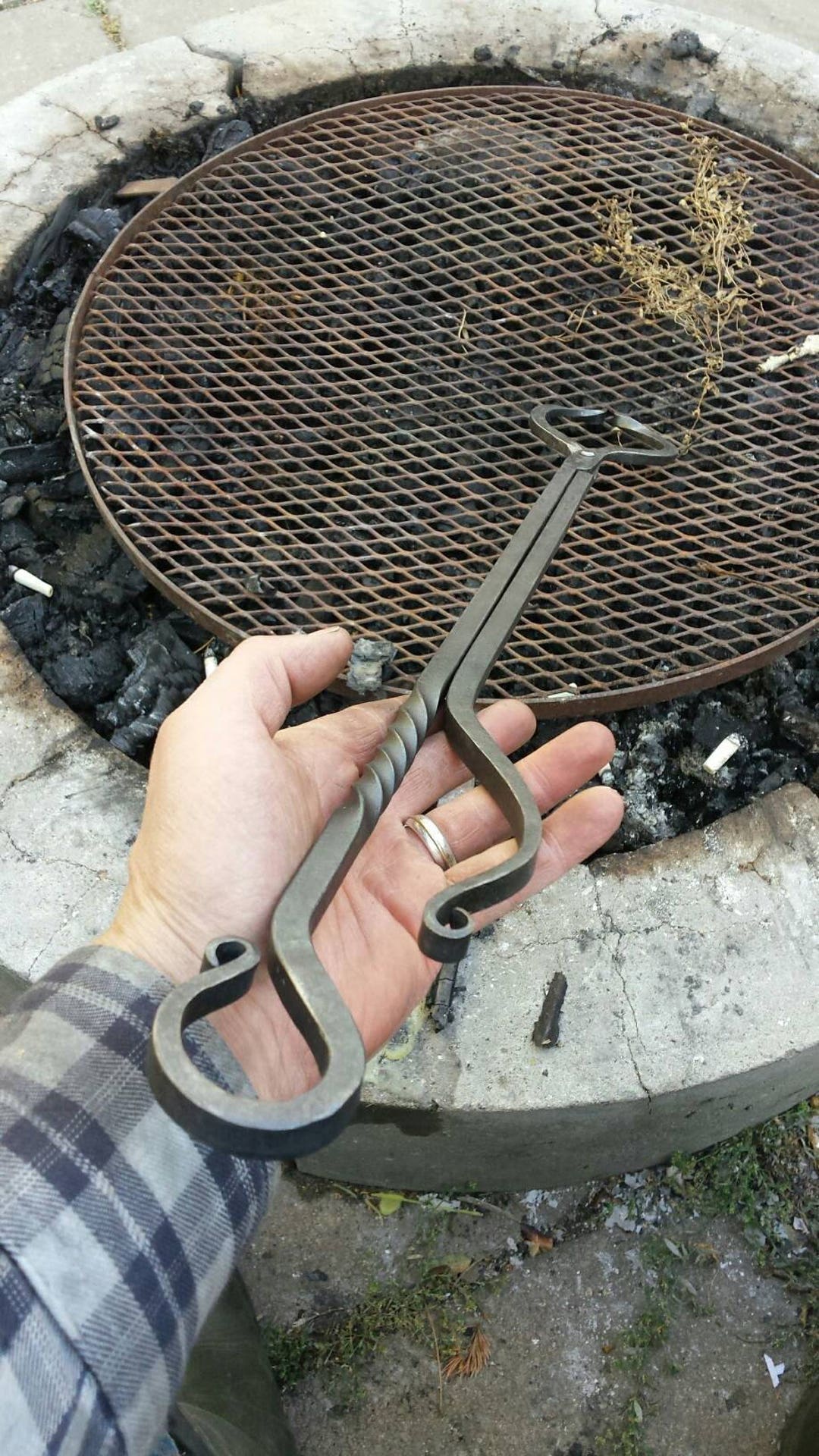 Forged Iron Fire Tongs Blacksmith Made Handmade Hand Forged - Etsy