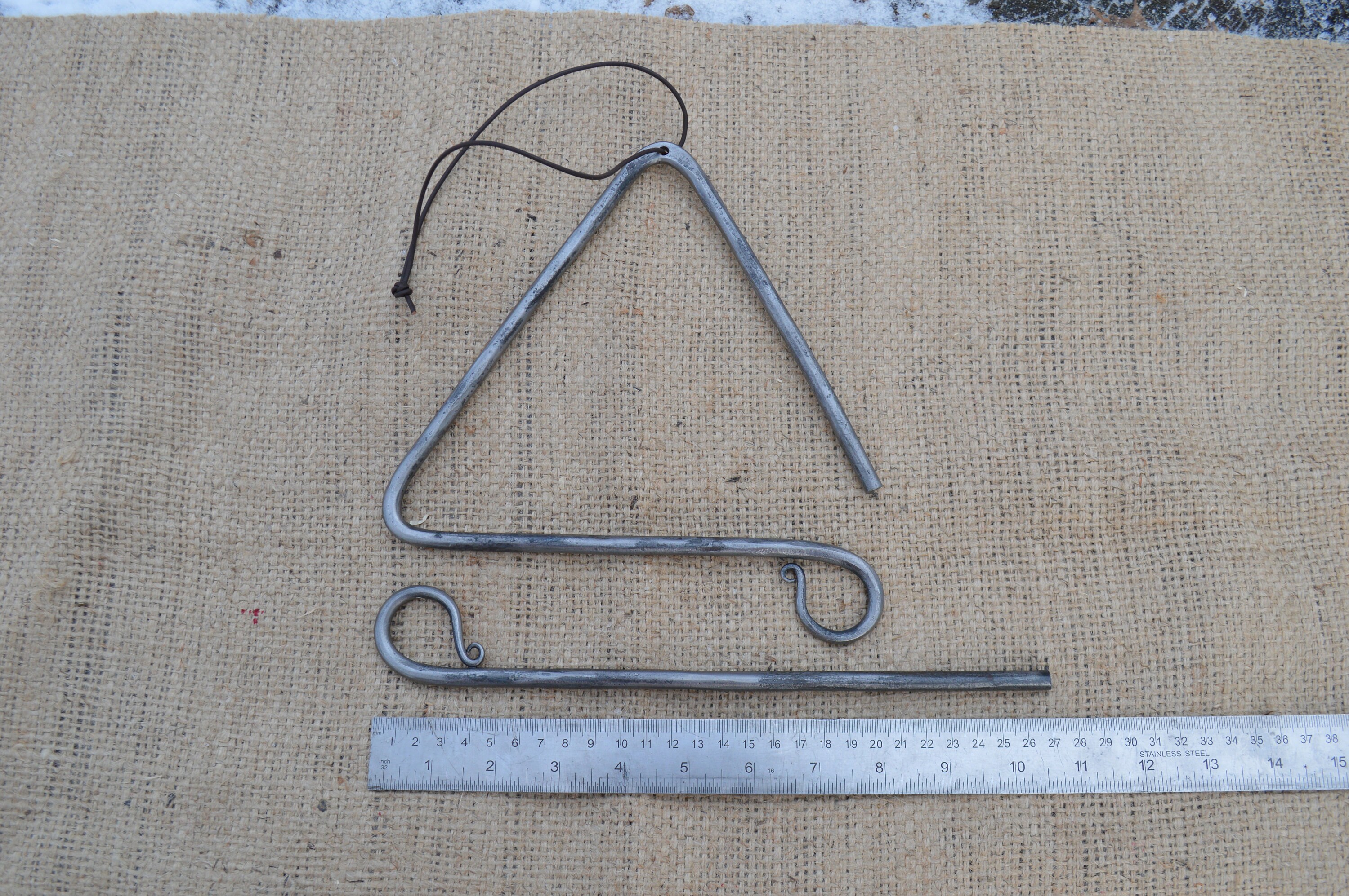 Wrought Iron Dinner Triangle Blacksmith Made Housewarming - Etsy