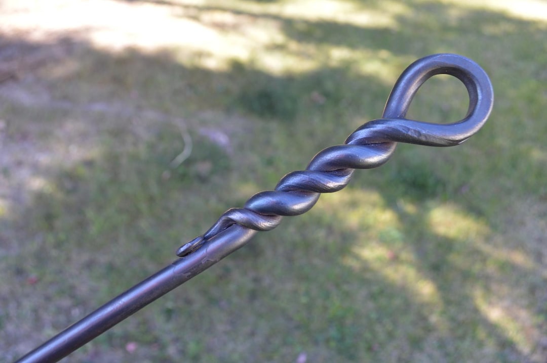 Hand Forged Fire Poker: Twist Handle for the Fire Pit - Etsy