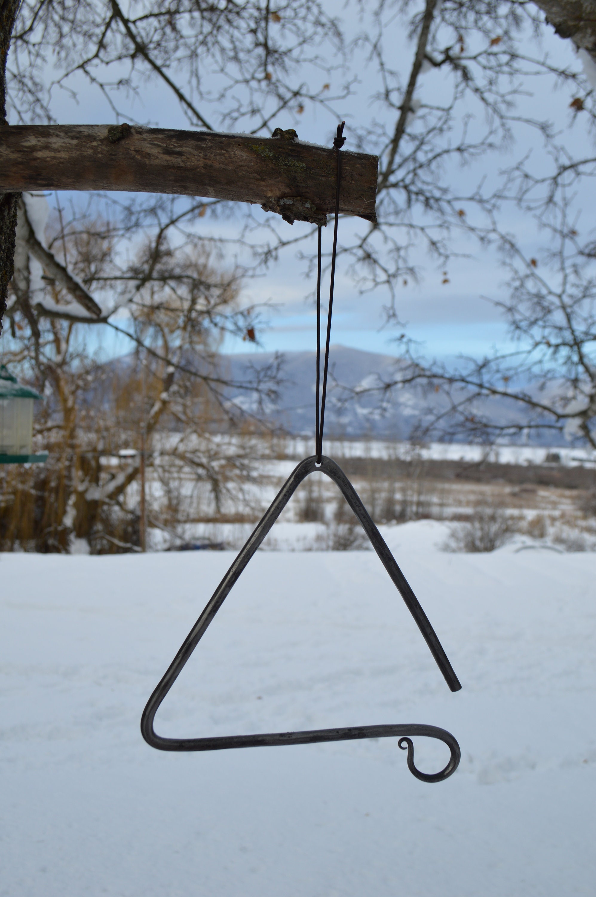 Wrought Iron Dinner Triangle Blacksmith Made Housewarming - Etsy