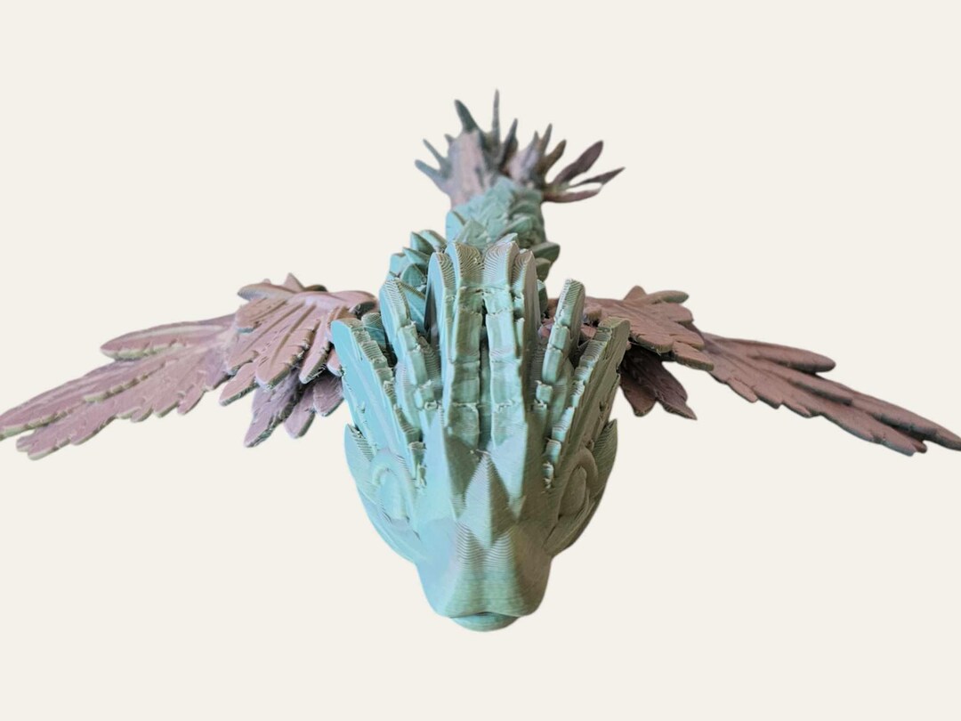 Majestic 3D Printed Flying Serpent Dragon by Cinderwing | Articulated ...