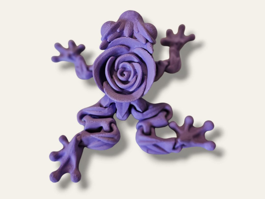 Elegant 3D Printed Rose Frog by Cinderwing | Articulated Fantasy Decor ...
