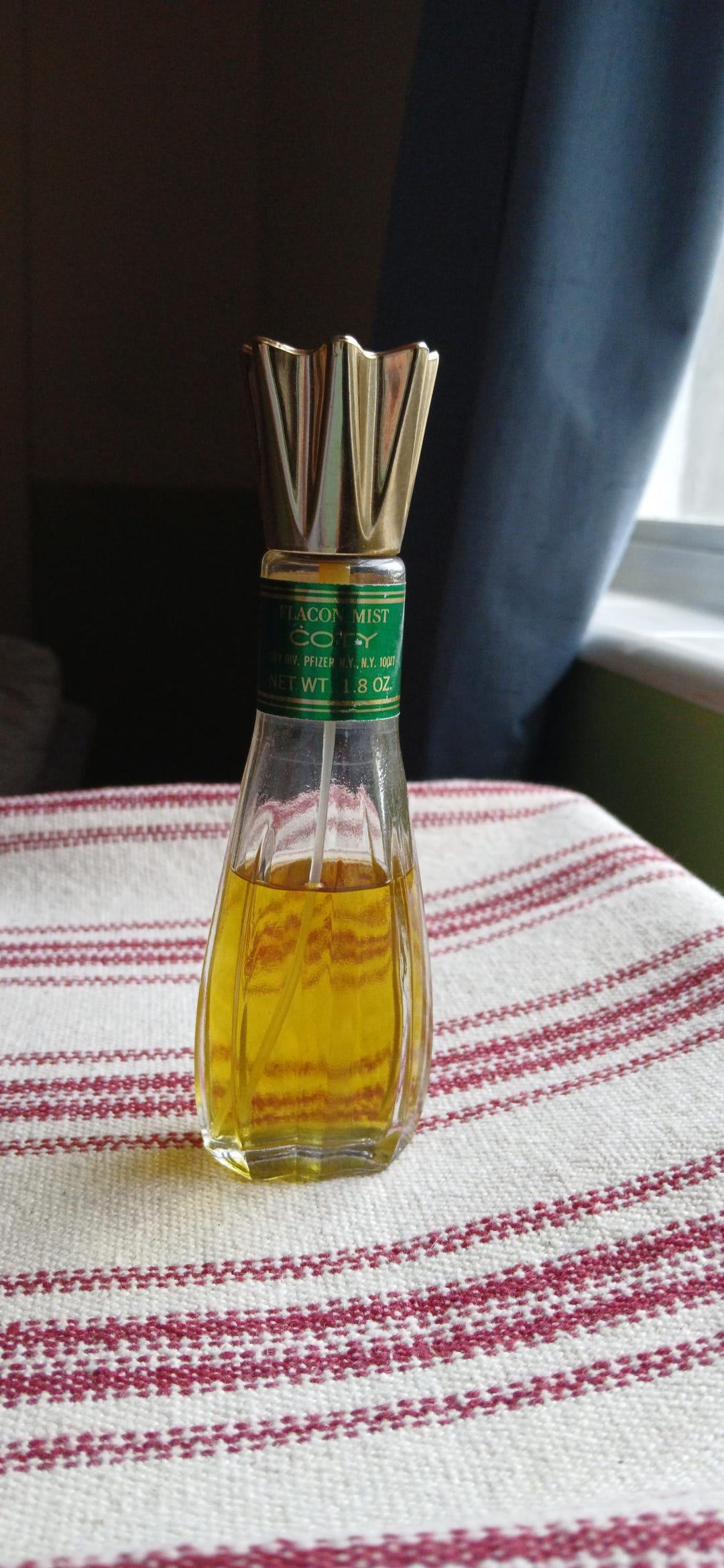 Vintage 1970-1980's Pfizer Label 1.8 Ounce Coty Emeraude Spray Flacon ...