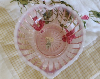 Vintage Fenton Pink With Silver Crest Bowl, Ruffled Edge, Fenton Art ...