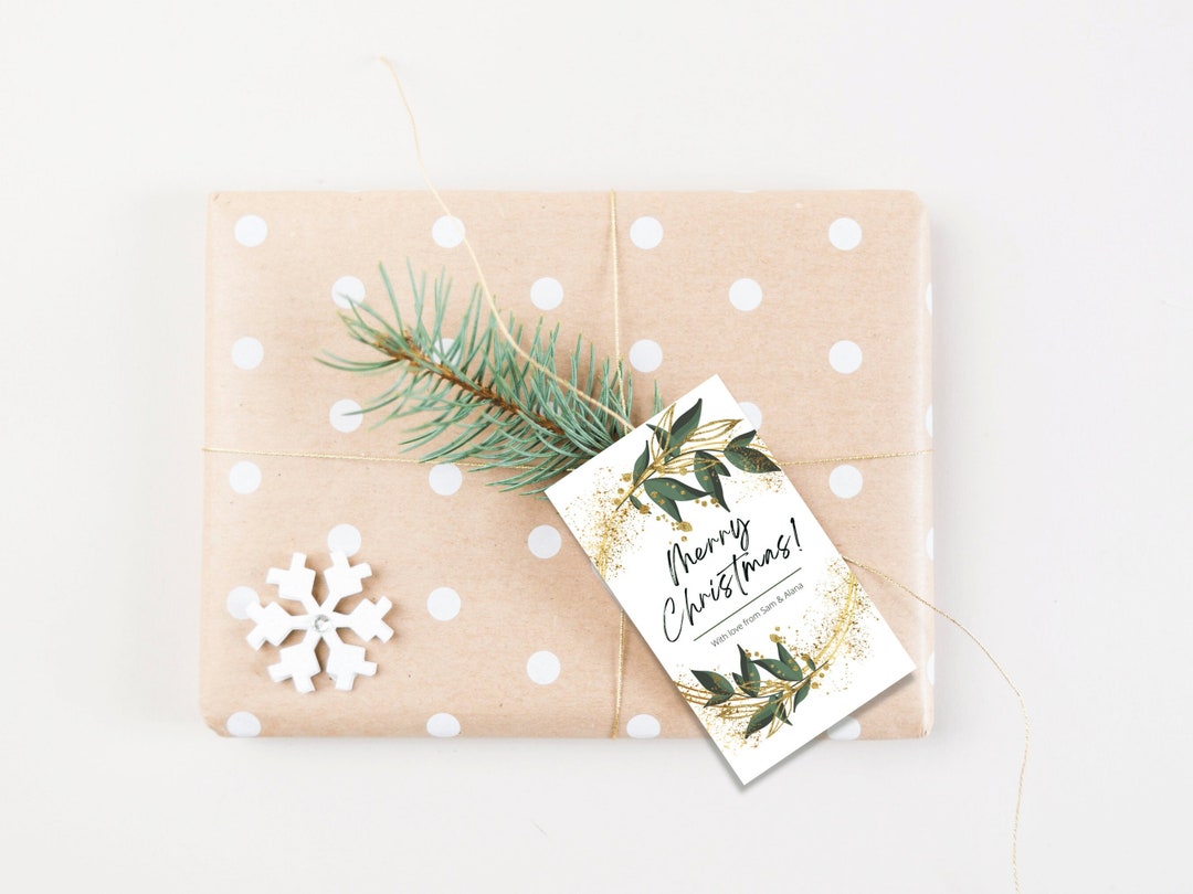 Boho Christmas Gift Tags | Gold Christmas Gift Tags | Printable ...