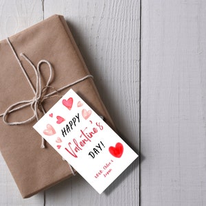 Boho Valentines Gift Tags | Watercolor Hearts Valentines Gift Tags ...