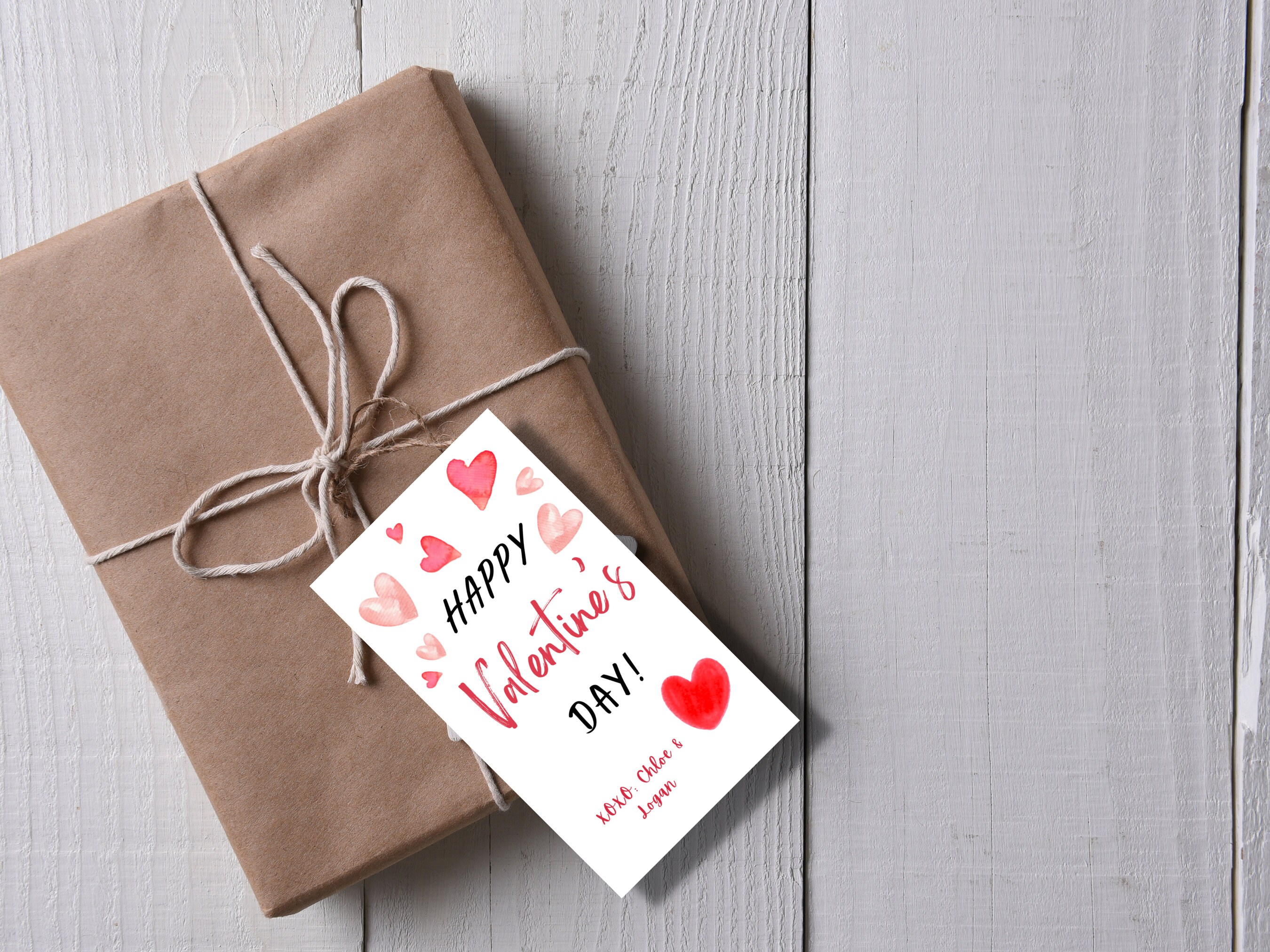 Boho Valentines Gift Tags | Watercolor Hearts Valentines Gift Tags ...