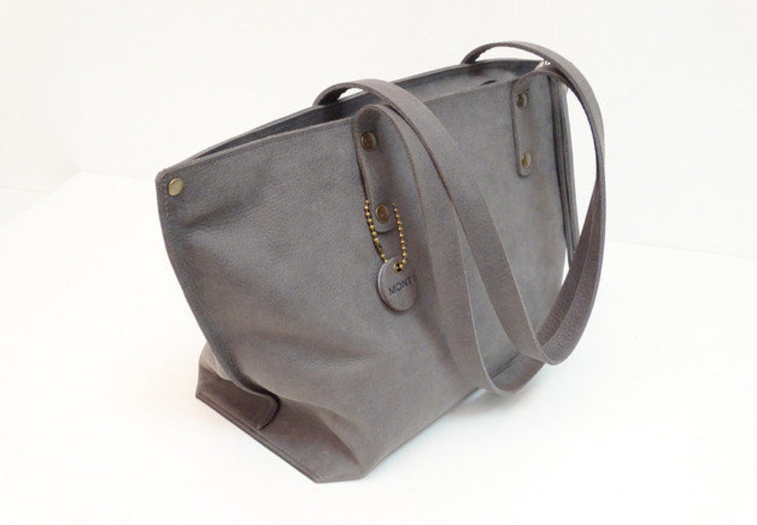 Leather Bag Gray Women's Bag Shoulder Bag Handbag Large - Etsy