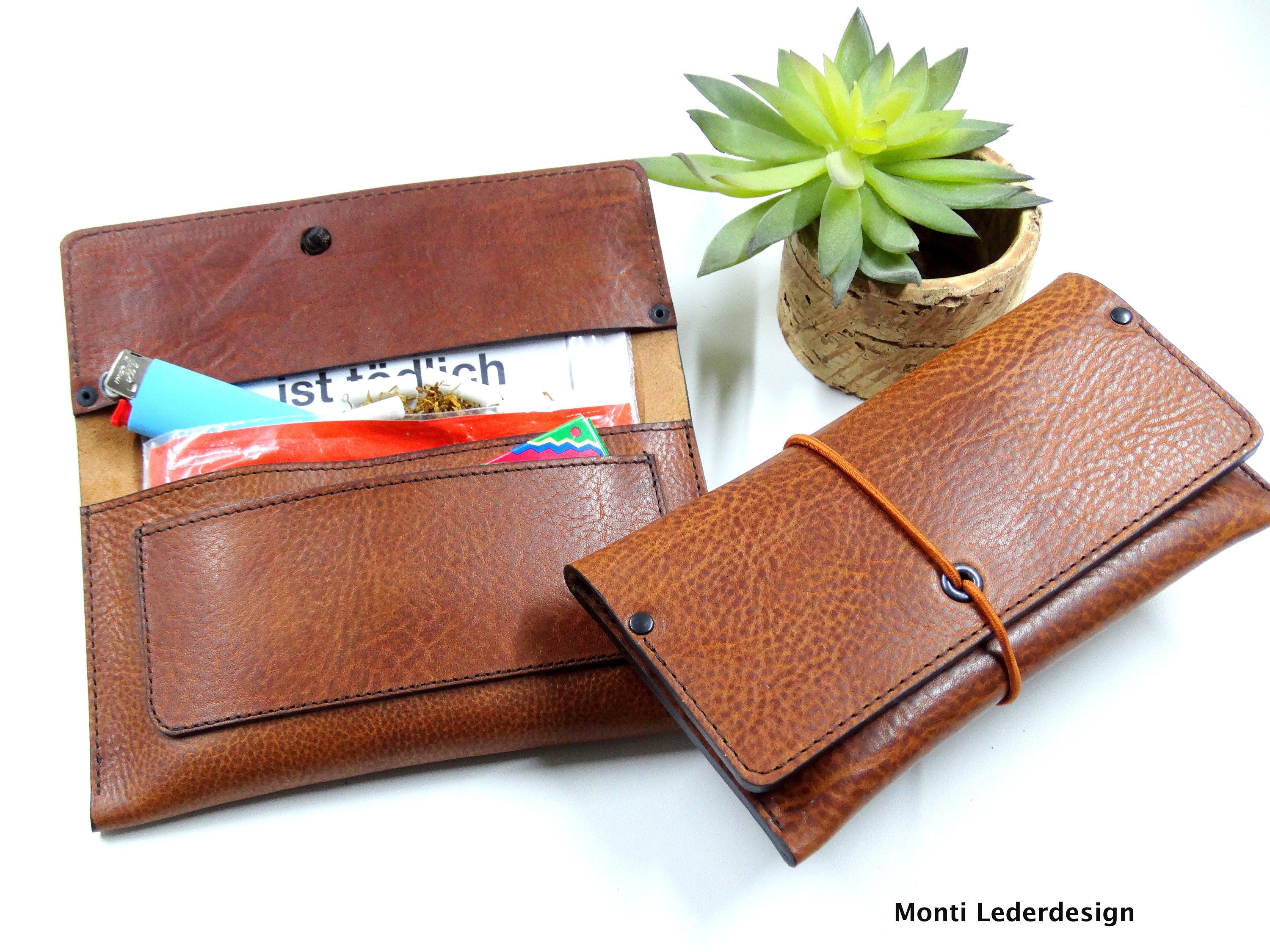 Tabaktasche Leder Tabaksbeutel Braun Tabaketuis Tobacco - Etsy.de