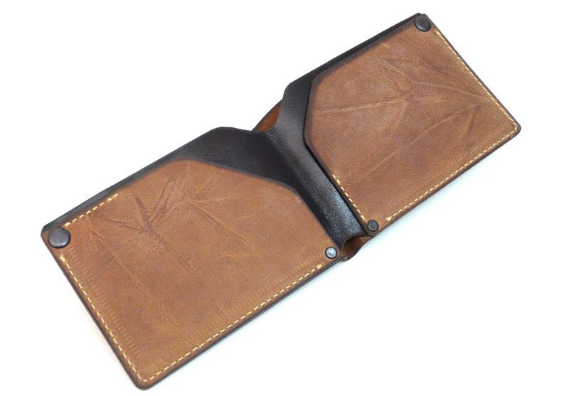 Wallet Leather Flat Purse Men's Wallet Wallet Slim | Etsy