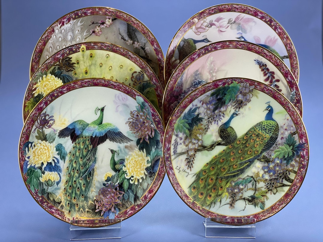 Lily Chang Gardens of Paradise Collection W.L. George, Peacocks in a ...