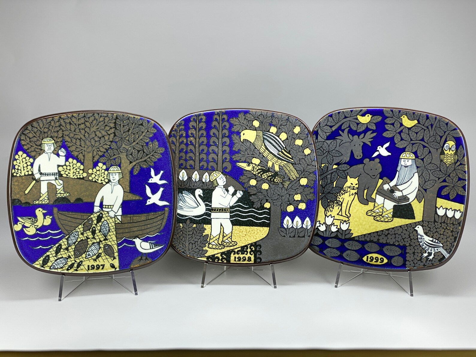 1976 1999 KALEVALA Series Collectible Wall Plates Produced by Arabia ...