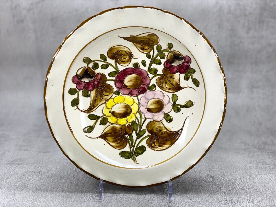 Austrian Pottery Candy Fruit Ceramic Plate Floral AINRING KERAMIK Hand ...
