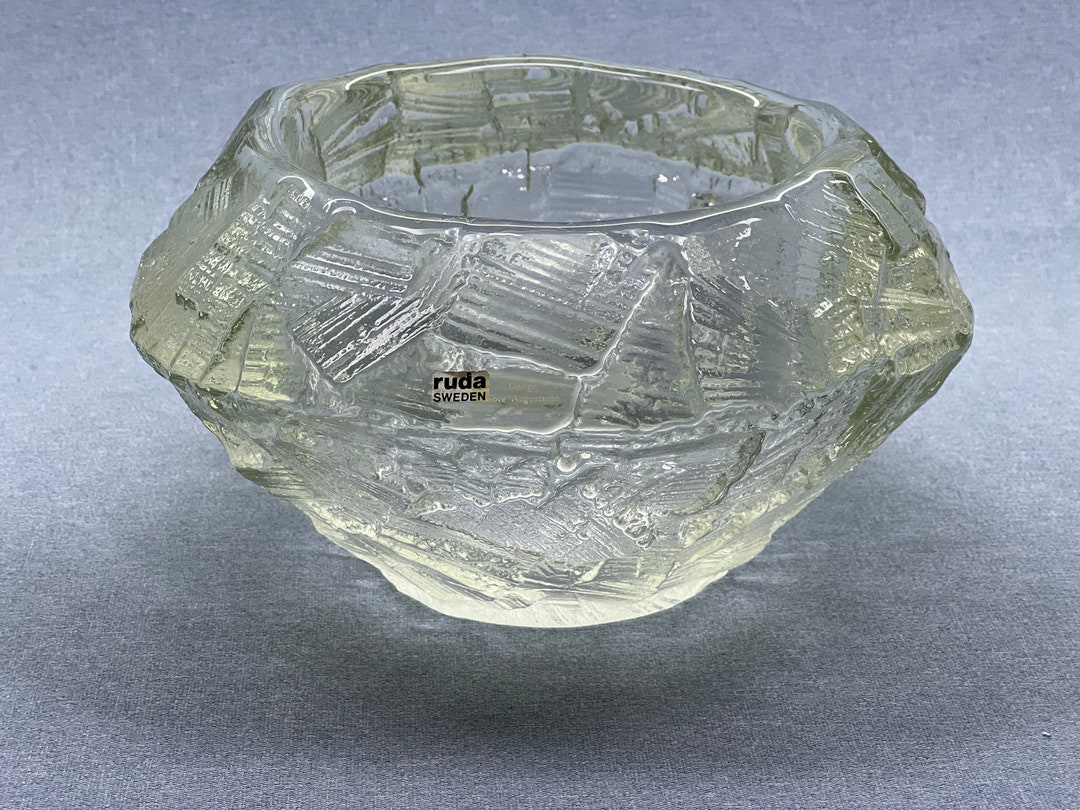 Scandinavian Modern Clear Glass Bowl by Gote Augustsson, Ruda Glasbruk ...