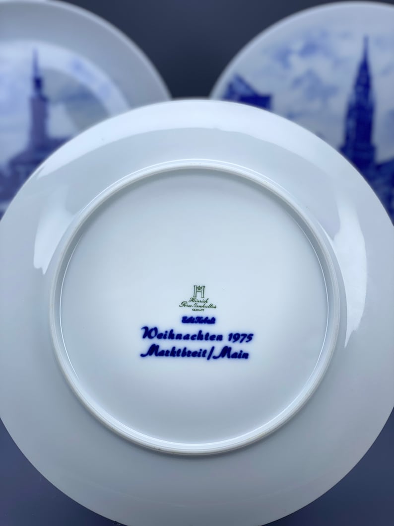 HEINRICH Echt Kobalt Selb Bavaria Germany Christmas Plates | Etsy