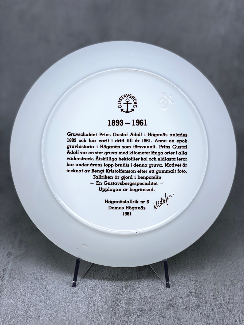 Hoganas Collector Plate, Gustavsberg Bengt Kristoffersson Design ...