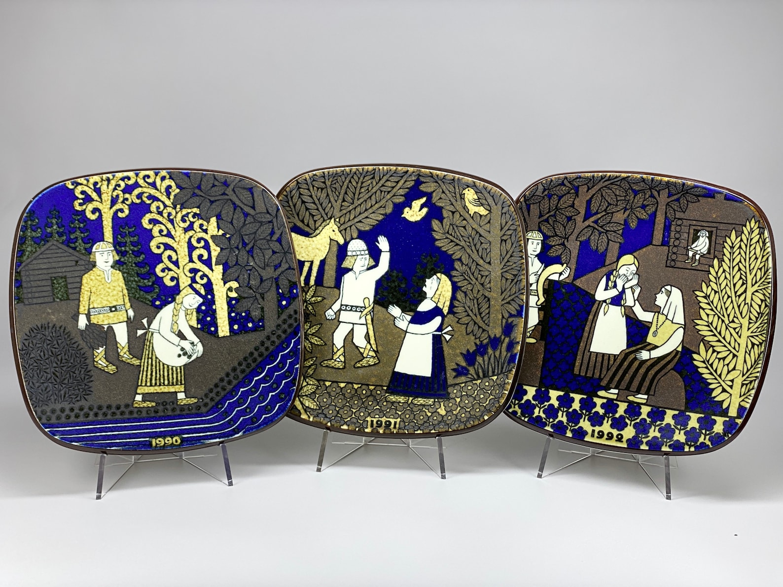 1976 1999 KALEVALA Series Collectible Wall Plates Produced by Arabia ...