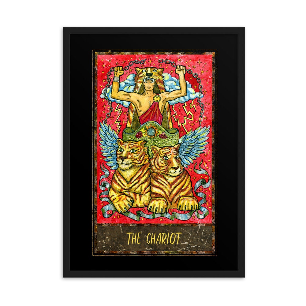 The Chariot Tarot Card Framed Print - Etsy