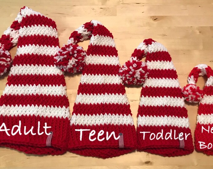 Santa Stocking Cap-long Hat-elf Stocking Cap-christmas Fun-festive ...