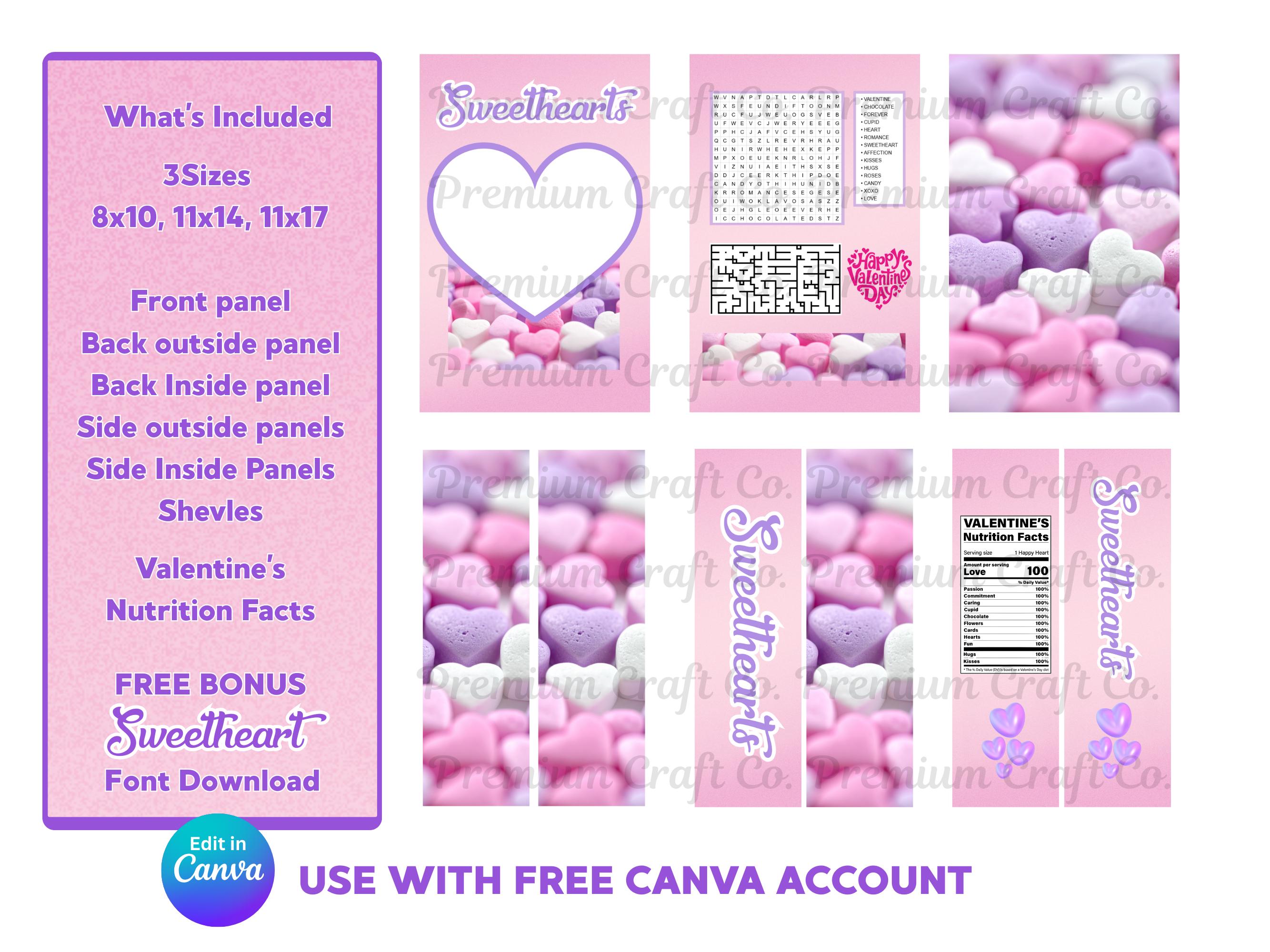 Sweetheart Candy Valentine Box Template | Heart Gift Box | 3D Valentine ...
