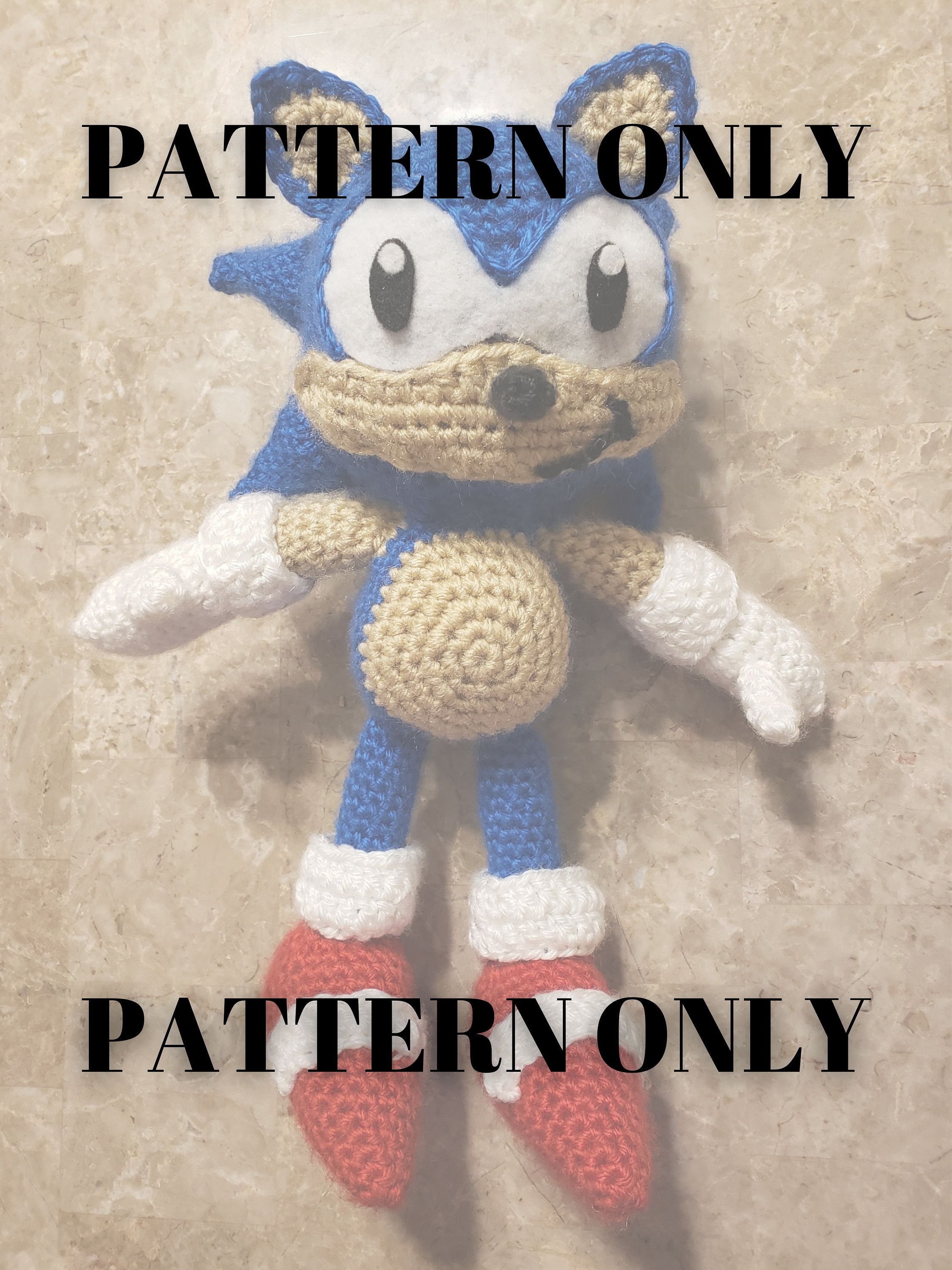 Crochet Sonic the Hedgehog PATTERN ONLY - Etsy