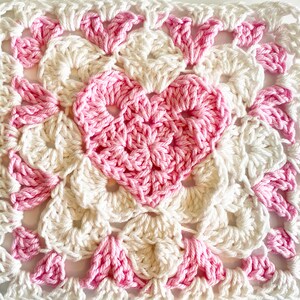 Lacy Heart Granny Square - Etsy