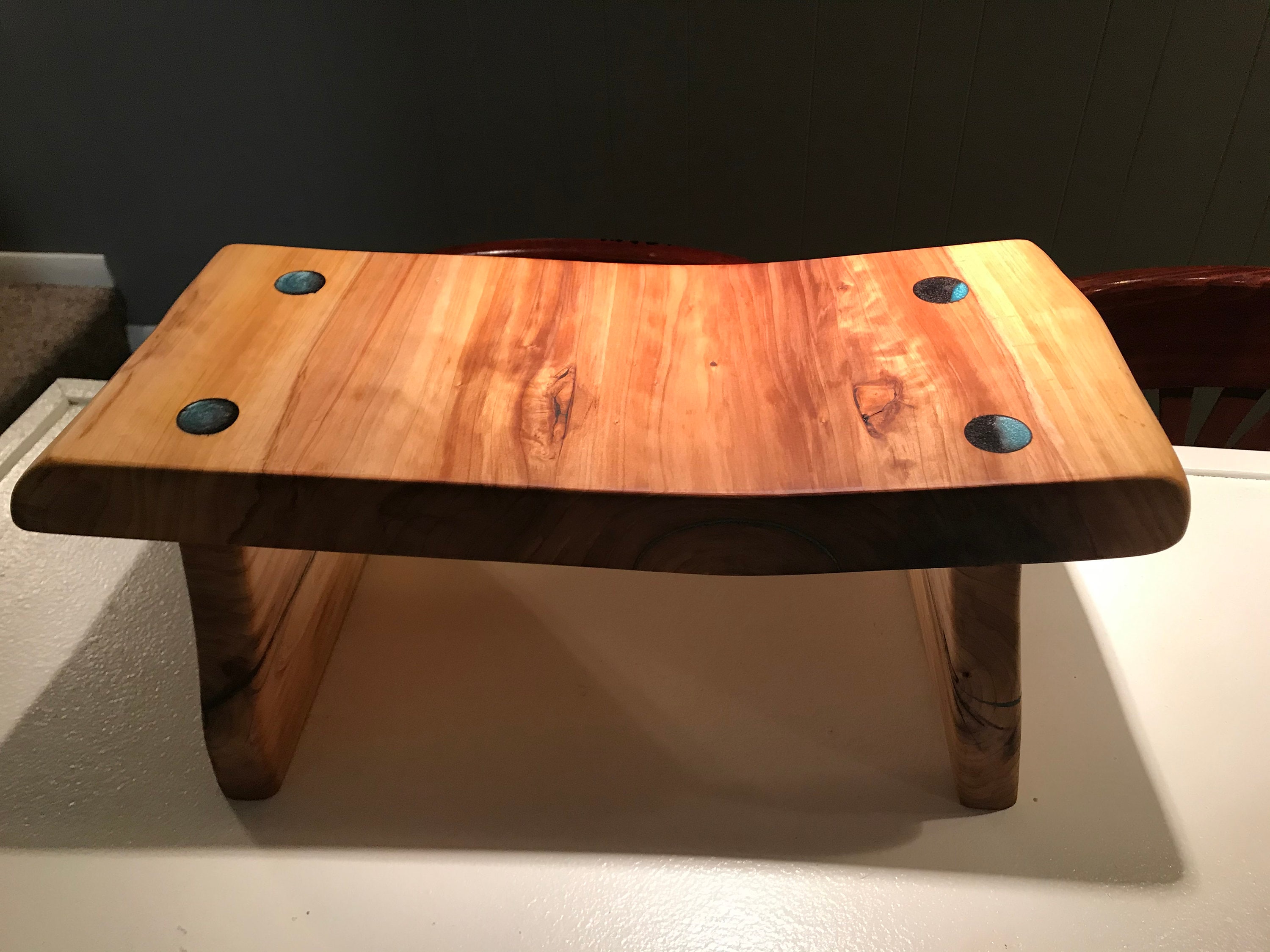 Live Edge and Epoxy Filled Wood Stool - Etsy