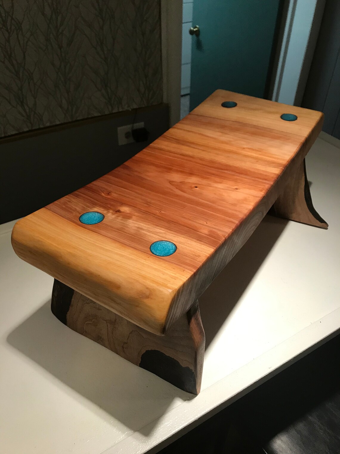 Live Edge Epoxy Stool - Etsy