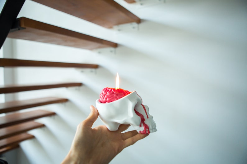 Human Brain Candle in Skull Candle Holder Color Human Brain - Etsy