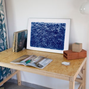 Pacific Ocean Currents, Cyanotype of an Ocean Painting, Ocean ...
