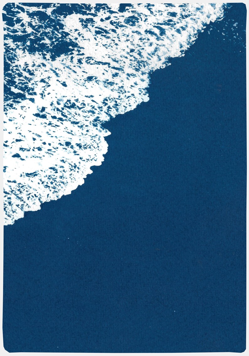 Coastal Cyanotype Diptych, Deep Blue Seascape, Beach House Art - Etsy