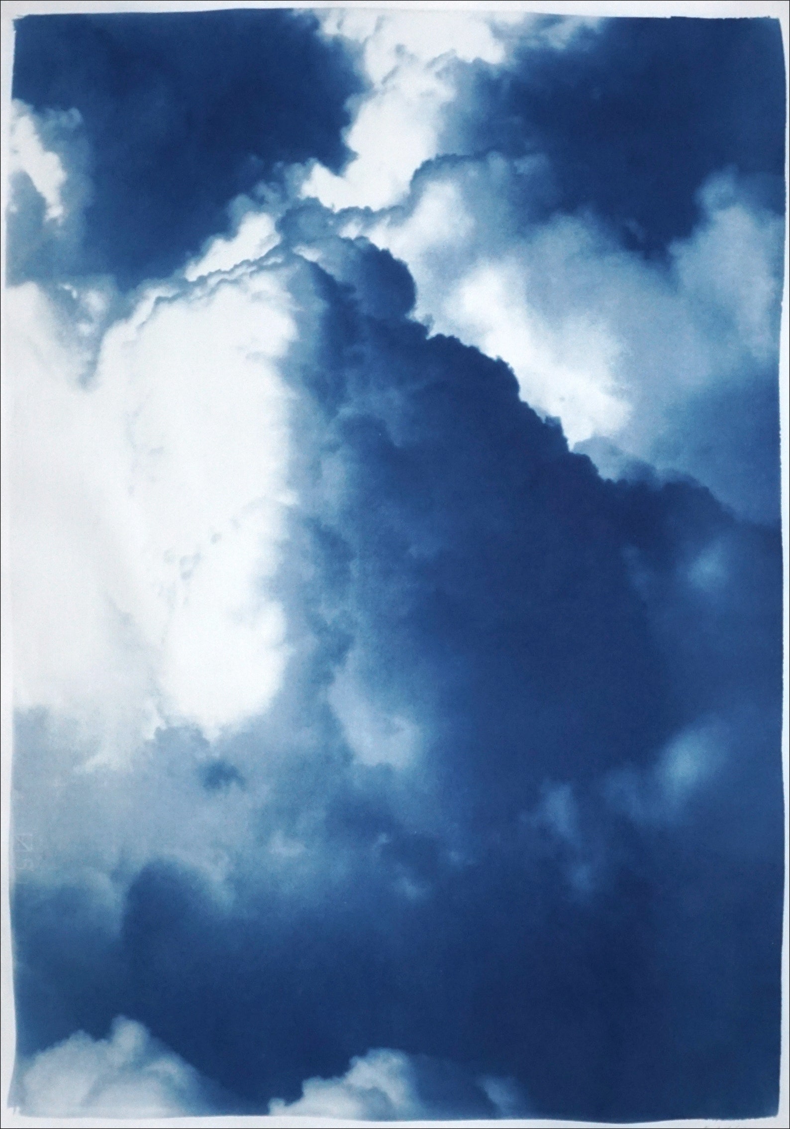 Gorgeous Blue Triptych of Dense Rolling Clouds Blue Tones - Etsy