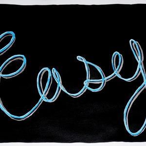 Easy, Word Art Painting, Calligraphy Art on Watercolor Paper, Black ...