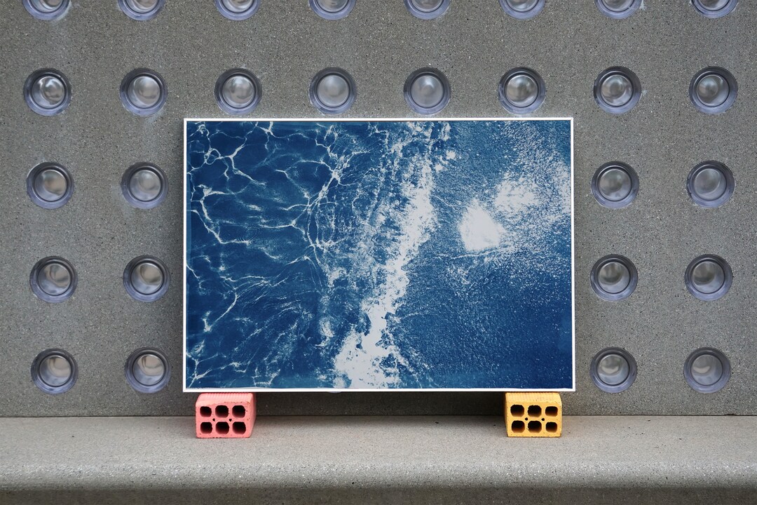 Large Cyanotype of "caribbean Sandy Shore" Made on Watercolor Paper ...