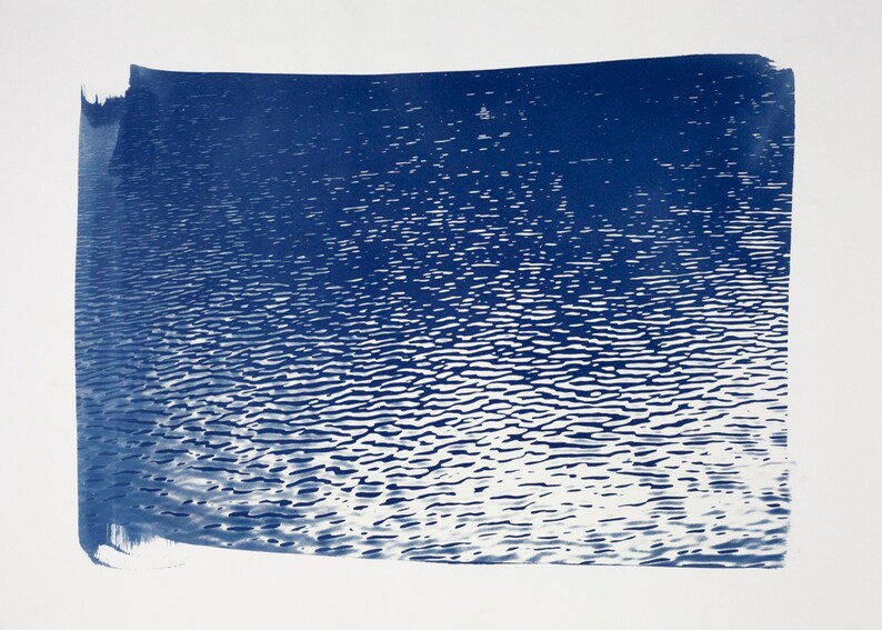 Blue Ripples Lake Wall Art Sun Print on Watercolor Paper - Etsy