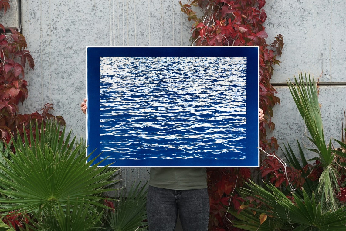 Colossal Sea Cyanotype 100x70cm Meaningful Wedding Gift | Etsy