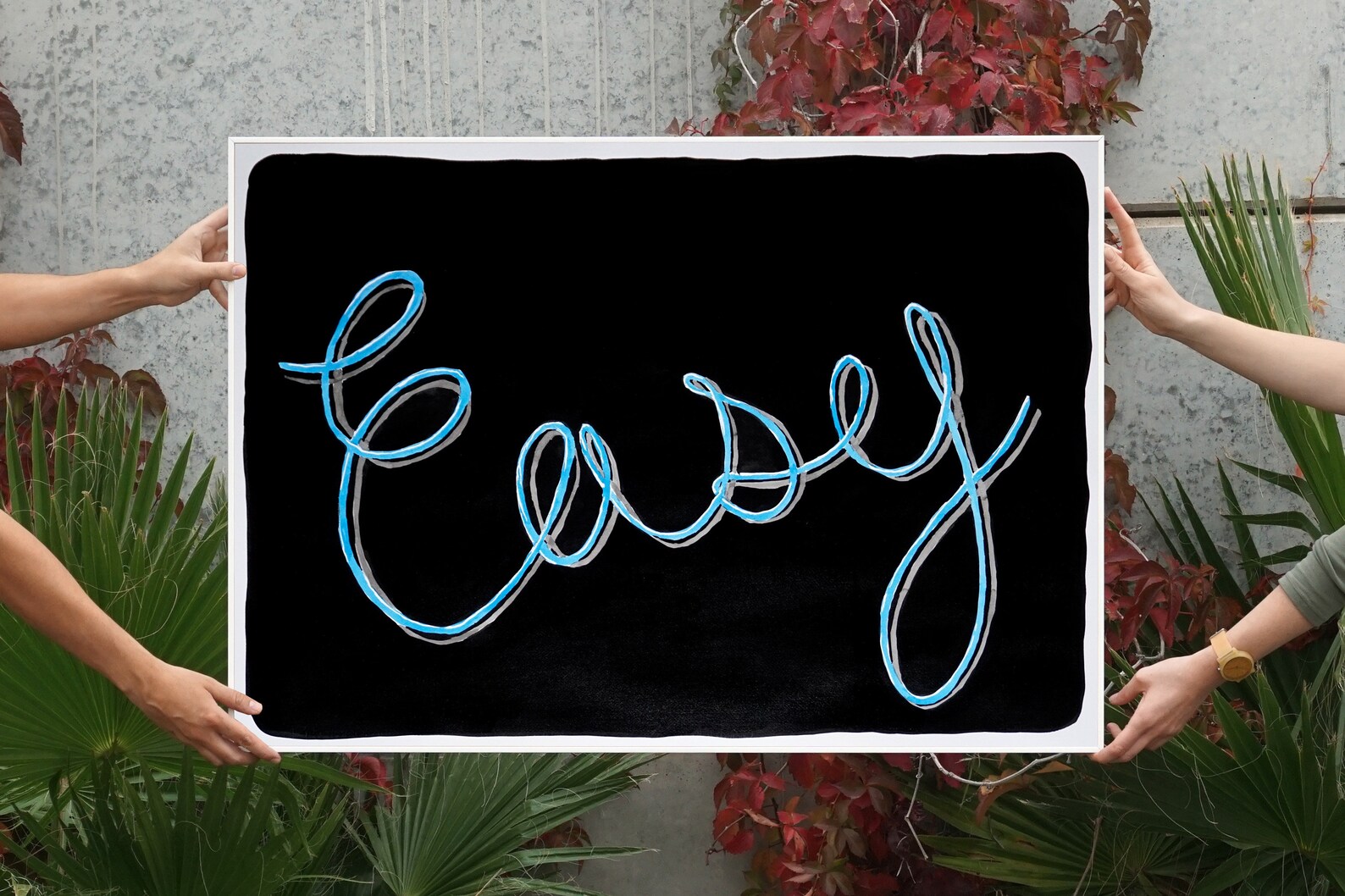 Easy Word Art Painting Calligraphy Art on Watercolor Paper - Etsy