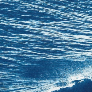 Nautical Cyanotype of a Long Wave in Venice Beach, Surf Art, Surf Wave ...