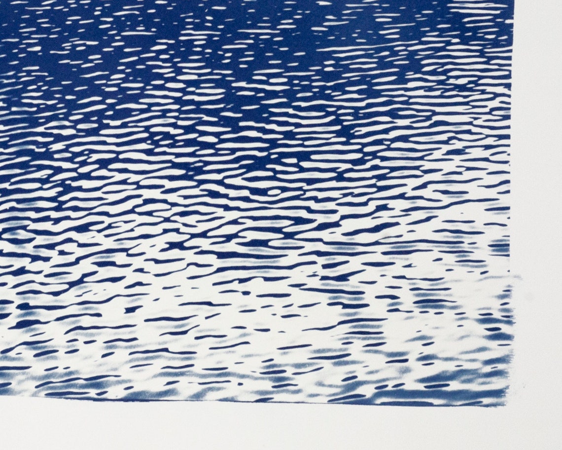 Blue Ripples Lake Wall Art Sun Print on Watercolor Paper - Etsy